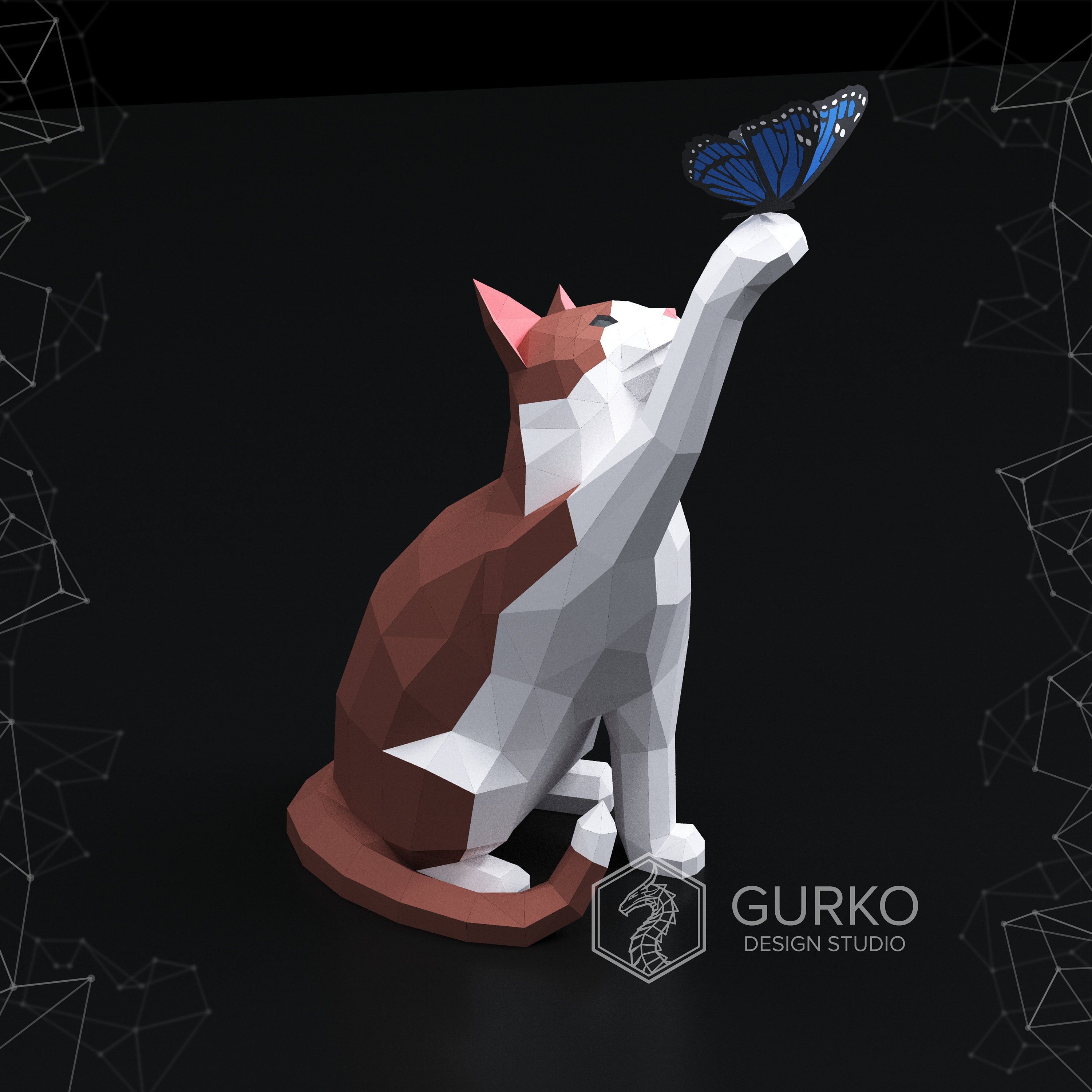 Violet Box Cat Papercraft