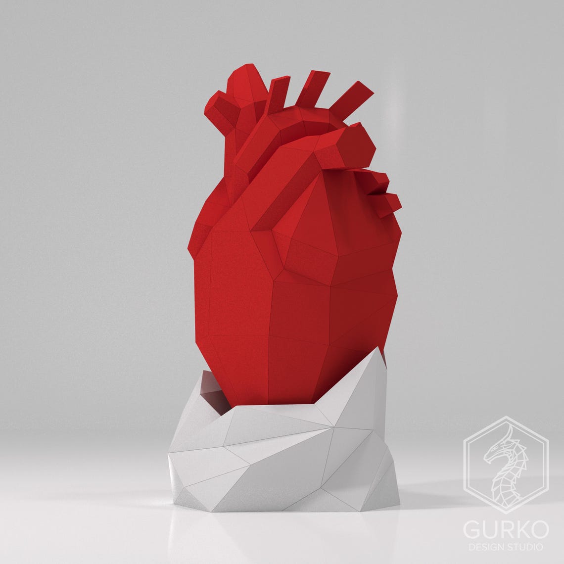 Anatomical Heart Papercraft, Digital Template, PDF, SVG, DXF Download ...