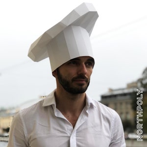 Chef's Hat Papercraft, Digital Template, PDF Download, Gurko, 3D Low ...