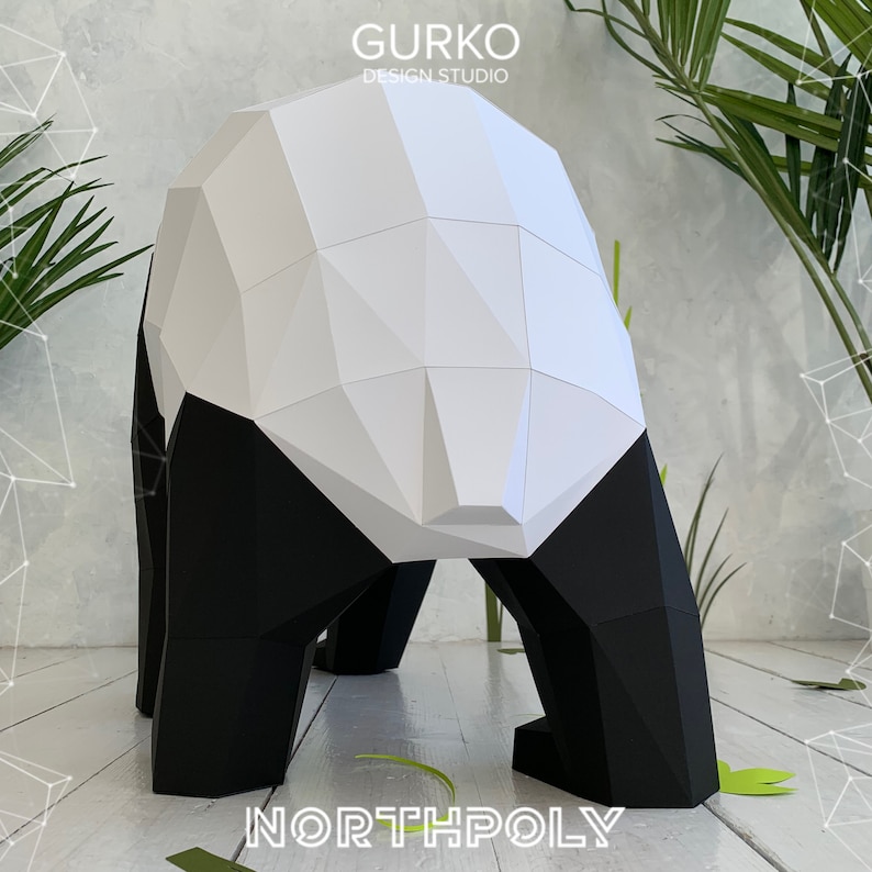 Walking Panda Bear Papercraft, Digital Template, PDF Download, Gurko ...