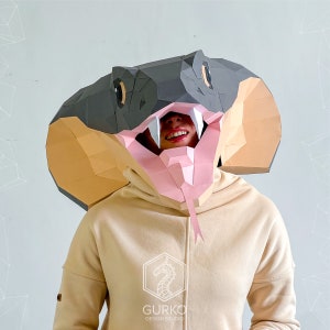 Cobra Mask Papercraft, Snake, Digital Template, PDF Download, Gurko, 3D ...