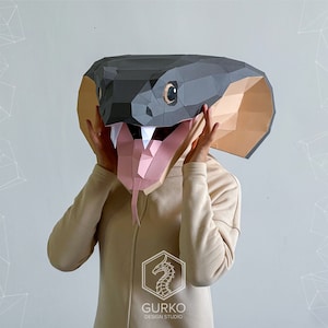 Cobra Mask Papercraft, Snake, Digital Template, PDF Download, Gurko, 3D ...