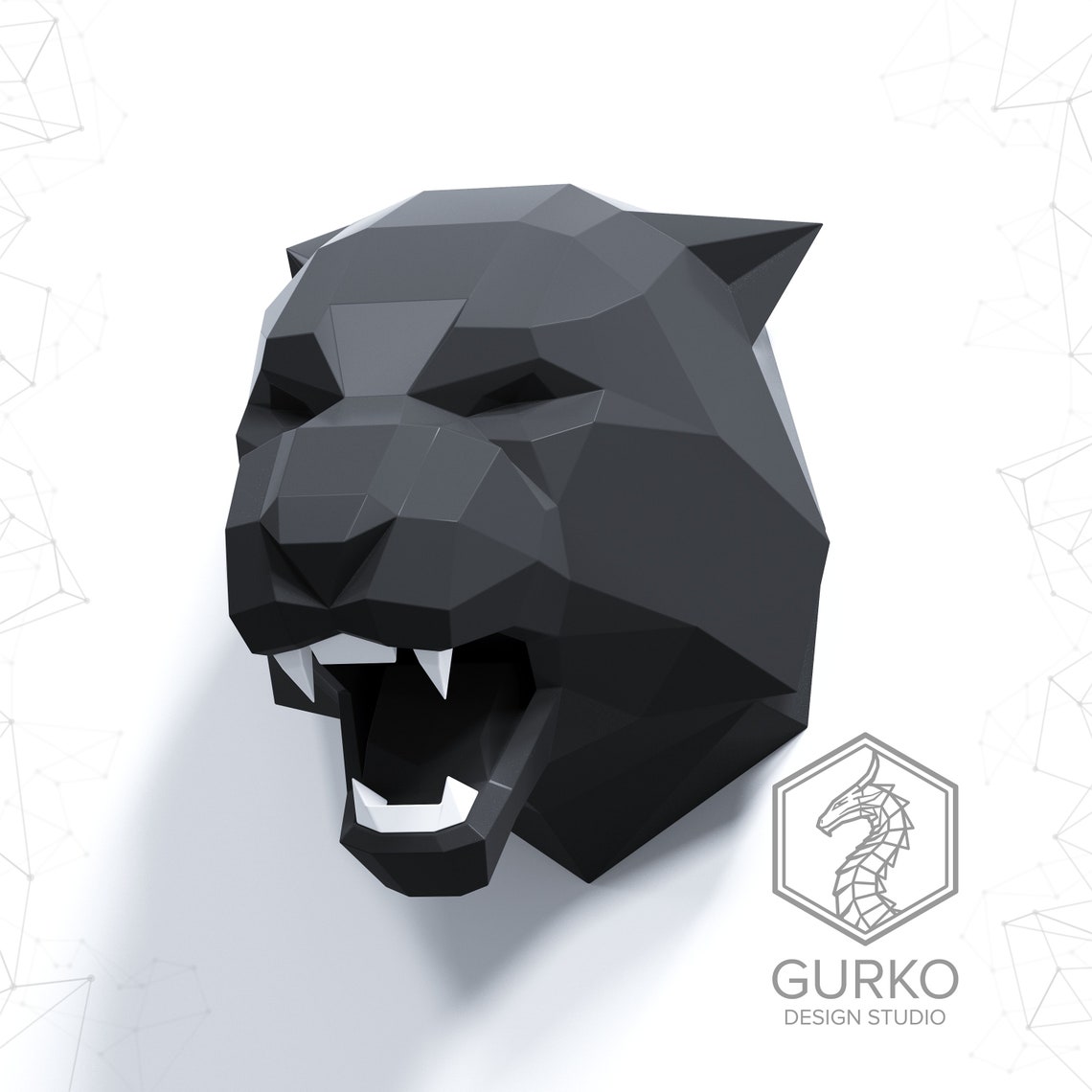 Tiger Head Metal Papercraft, DXF, PDF, Digital Template Download, Gurko ...