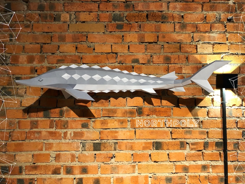 Sturgeon Papercraft, Fish, Pdf, Gurko, Pepakura, Template, 3D Origami ...