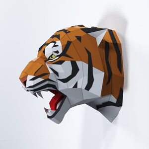 Angry Tiger Head Papercraft, Cat, Digital Template, PDF Download, Gurko ...