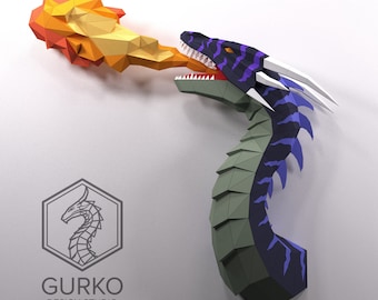 Papercraft Dragon, Handmade, Paper Sculpture, Pepakura, 3D Model, Art ...