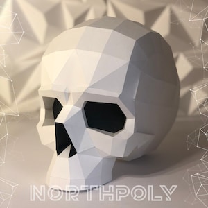 Skull Papercraft, Digital Template, PDF Download, Gurko, 3D Low Poly ...