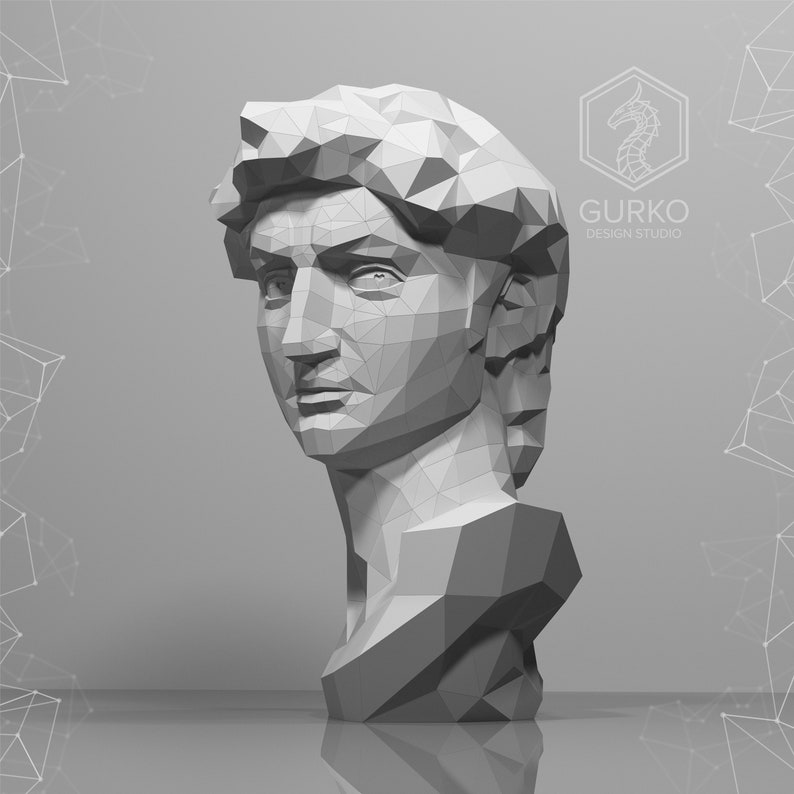 Bust of David (750 Mm) Papercraft, Digital Template, PDF Download ...