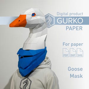 Goose Mask Papercraft, Bird, Digital Template, PDF, SVG, DXF Download ...