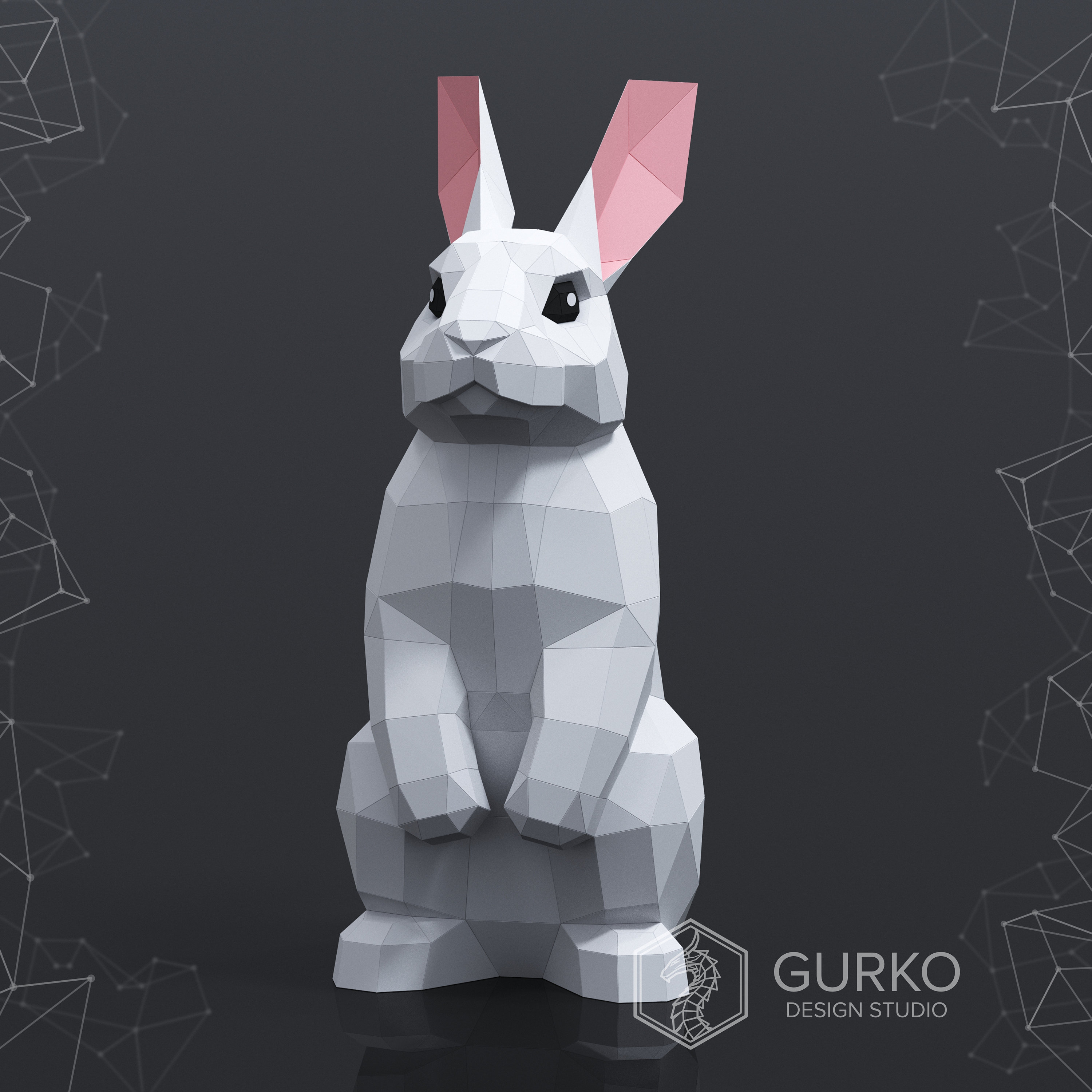 Standing Rabbit (1900 Mm) Papercraft, Digital Template, PDF Download ...