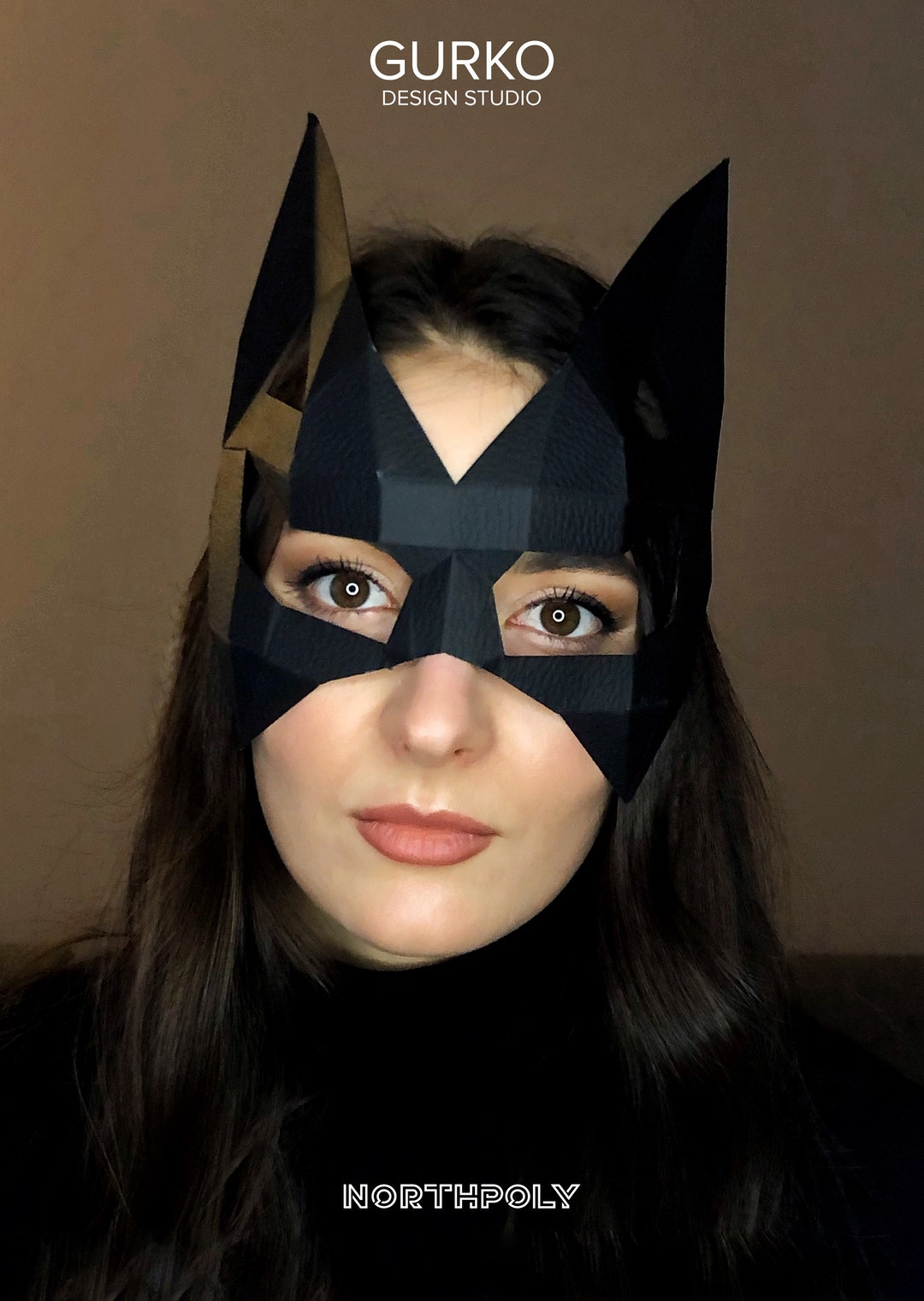 Cat Mask Papercraft, Digital Template, PDF Download, Gurko, 3D Low Poly ...