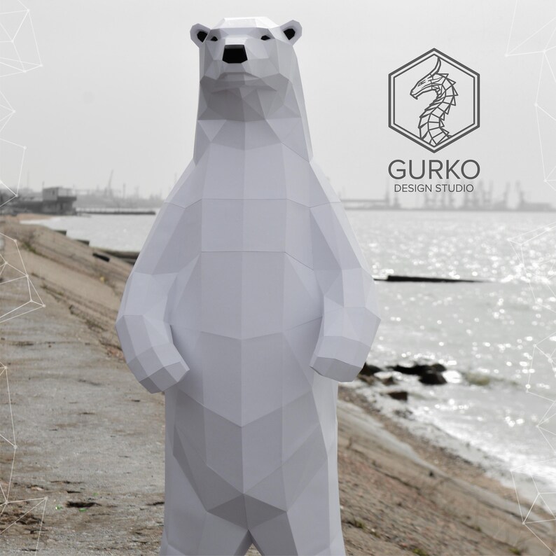 Polar Bear (1 M) and Baby Polar Bear Papercraft, Digital Template, PDF ...
