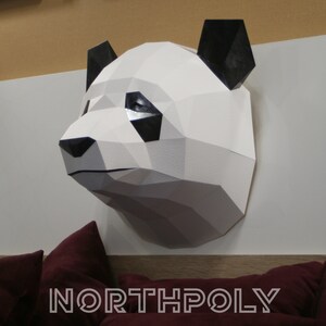 Panda Head Papercraft, Bear, Digital Template, PDF Download, Gurko ...