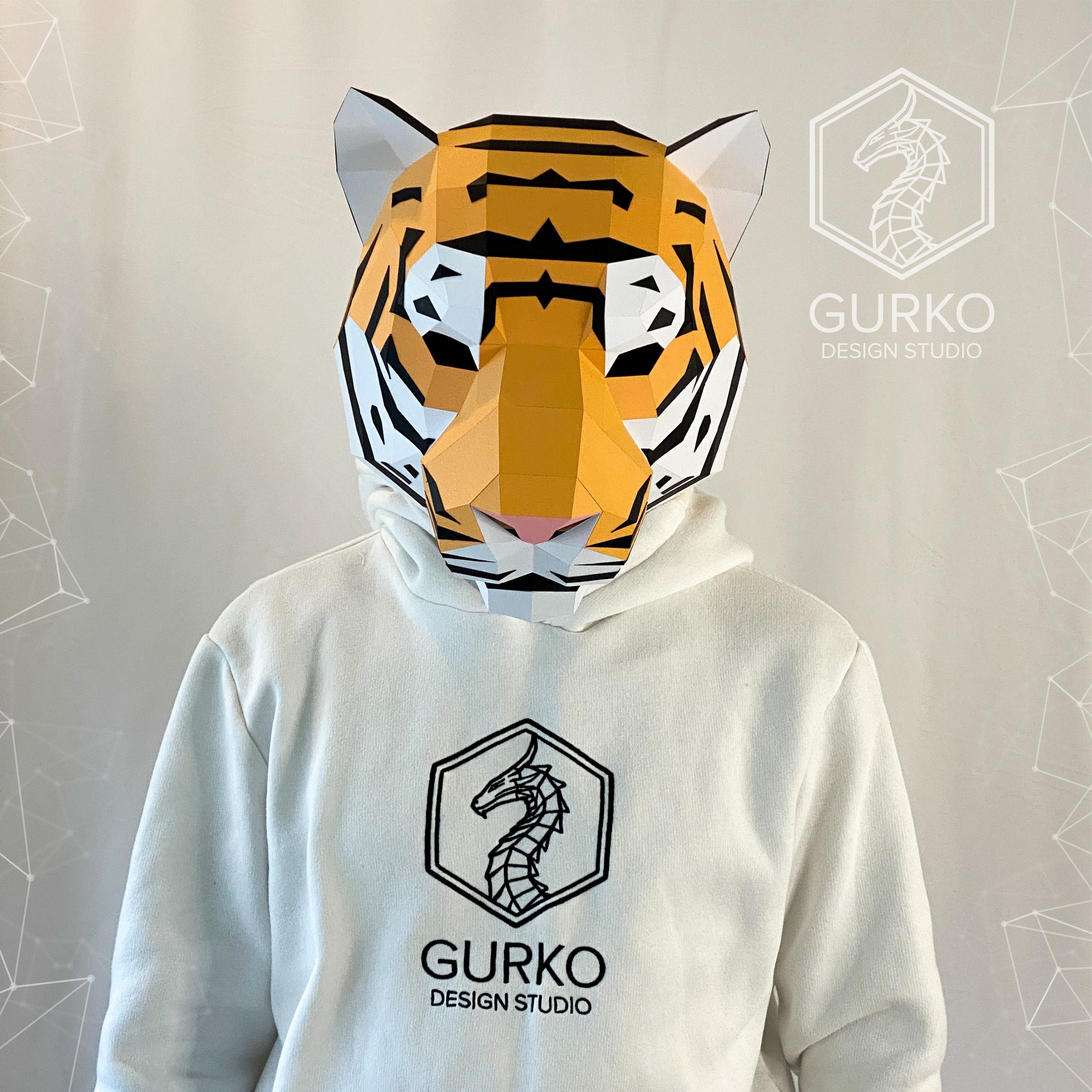 Tiger Mask Papercraft, Pdf, Gurko, Pepakura, Template, 3D Origami ...