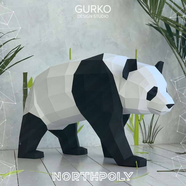 Walking Panda Bear Papercraft, Digital Template, PDF Download, Gurko ...