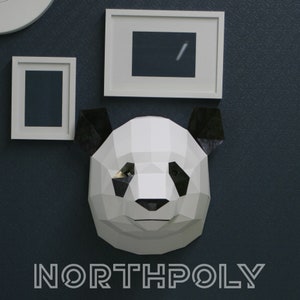 Panda Head Papercraft, Bear, Digital Template, PDF Download, Gurko ...