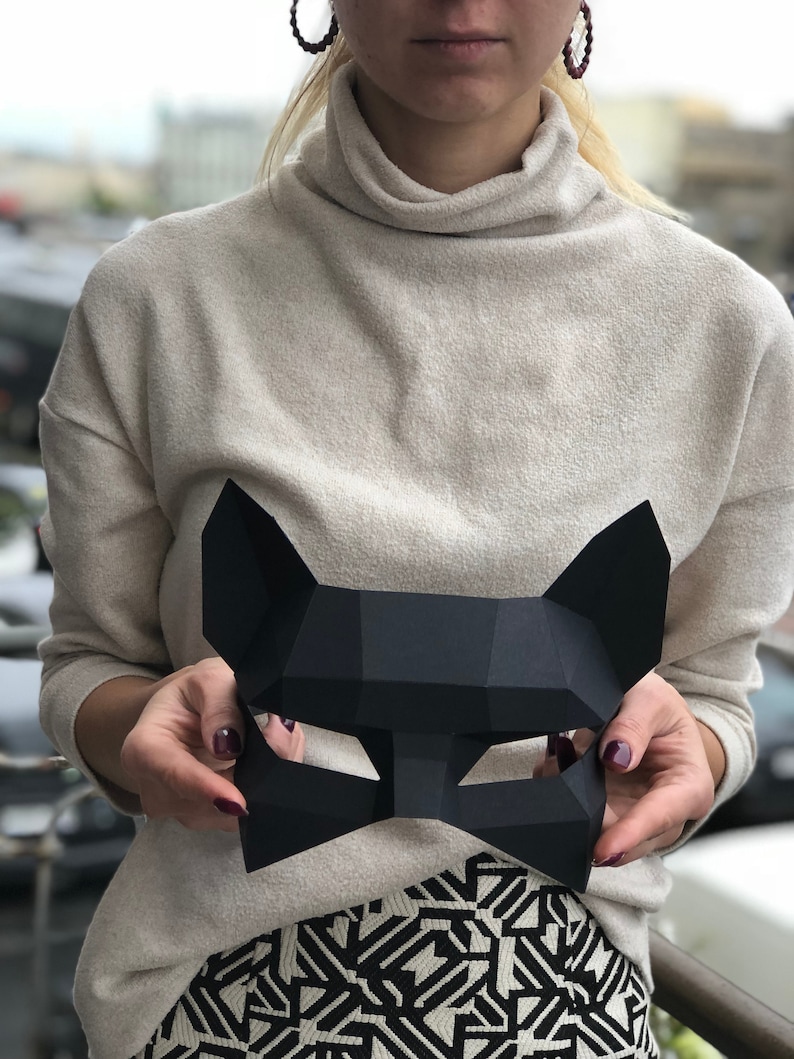 Cat Mask Papercraft, Pdf, Gurko, Pepakura, Template, 3D Origami, Paper ...