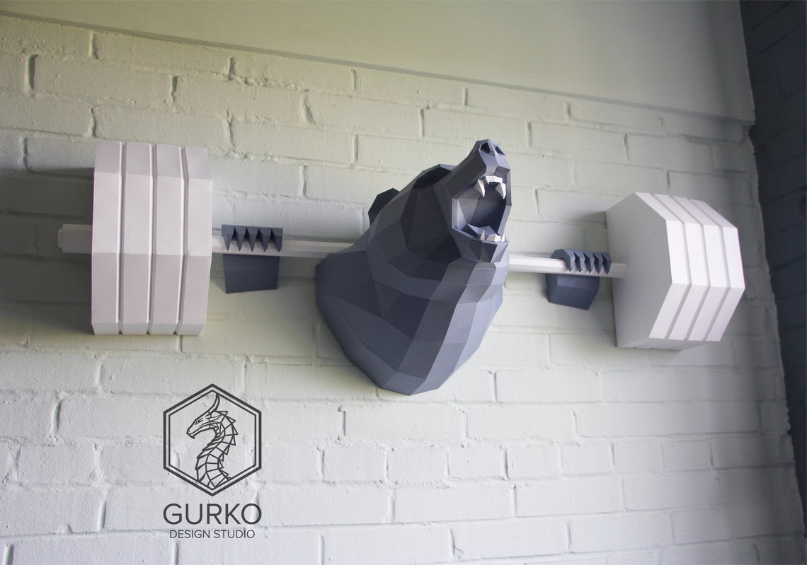 Strong Bear Papercraft, Digital Template, PDF Download, Gurko, Trophy ...