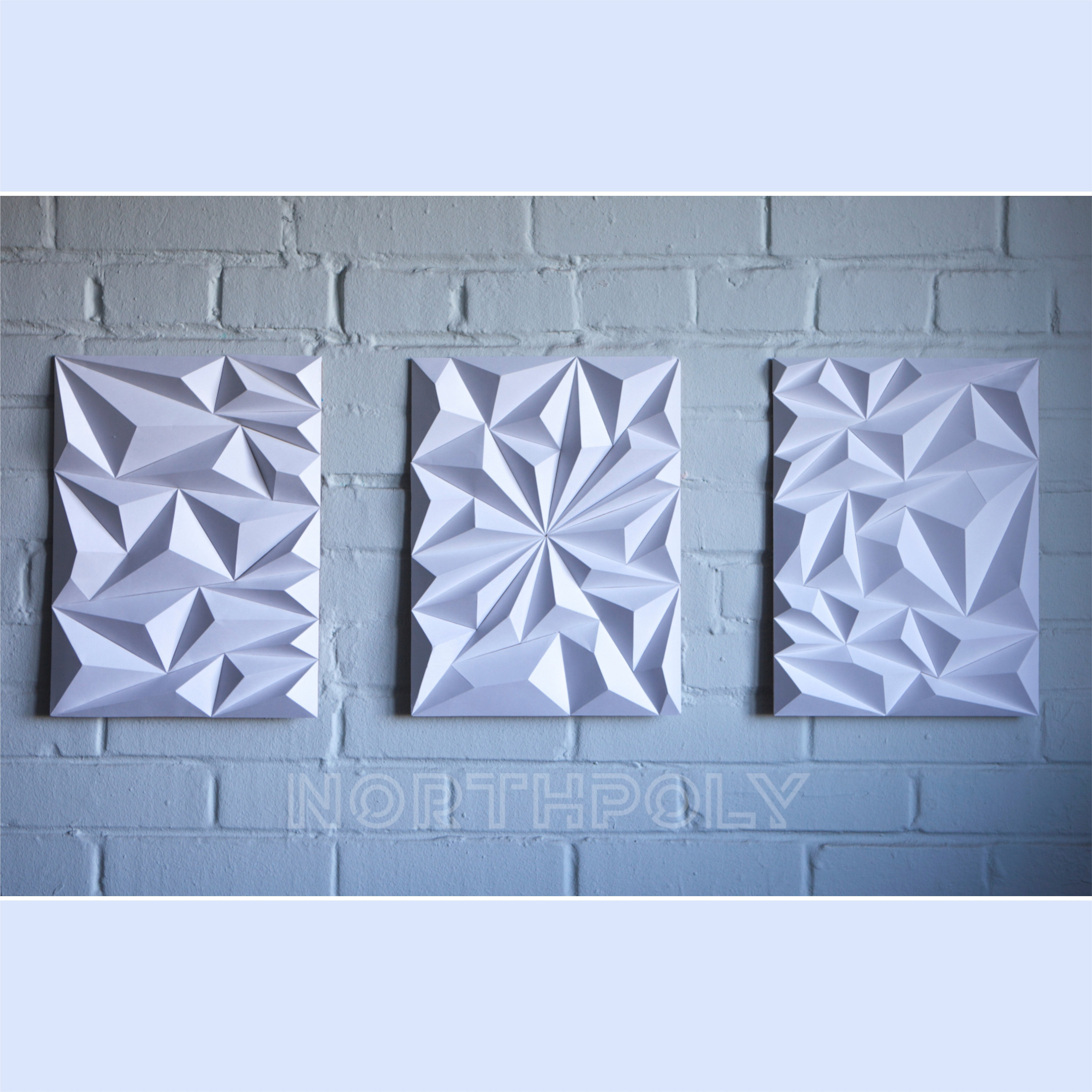 Geometric Pattern Triptych Papercraft, Digital Template, PDF Download ...