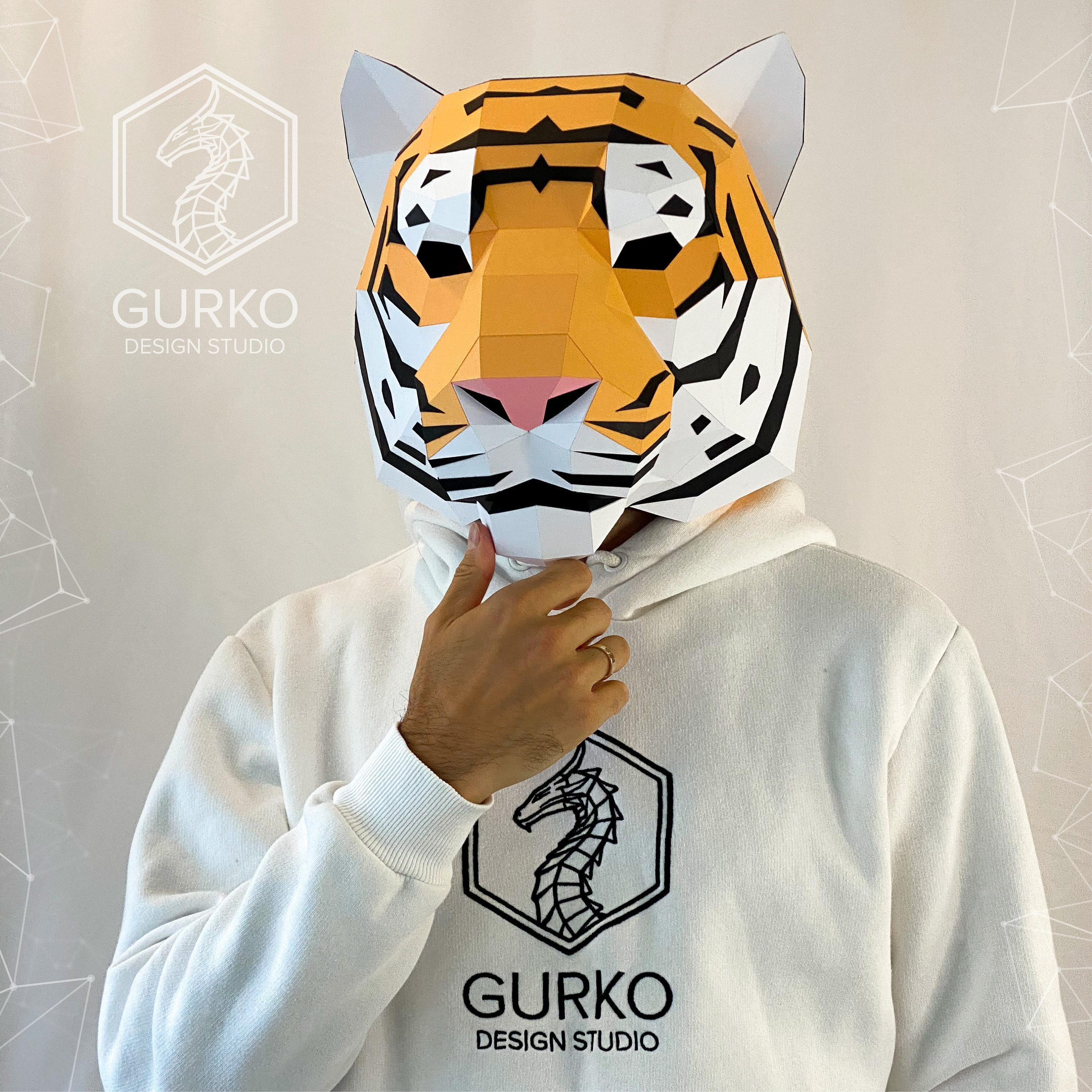 Tiger Mask Papercraft, Pdf, Gurko, Pepakura, Template, 3D Origami ...