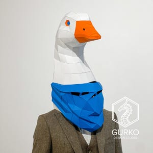 Goose Mask Papercraft, Bird, Digital Template, PDF Download, Gurko, 3D ...