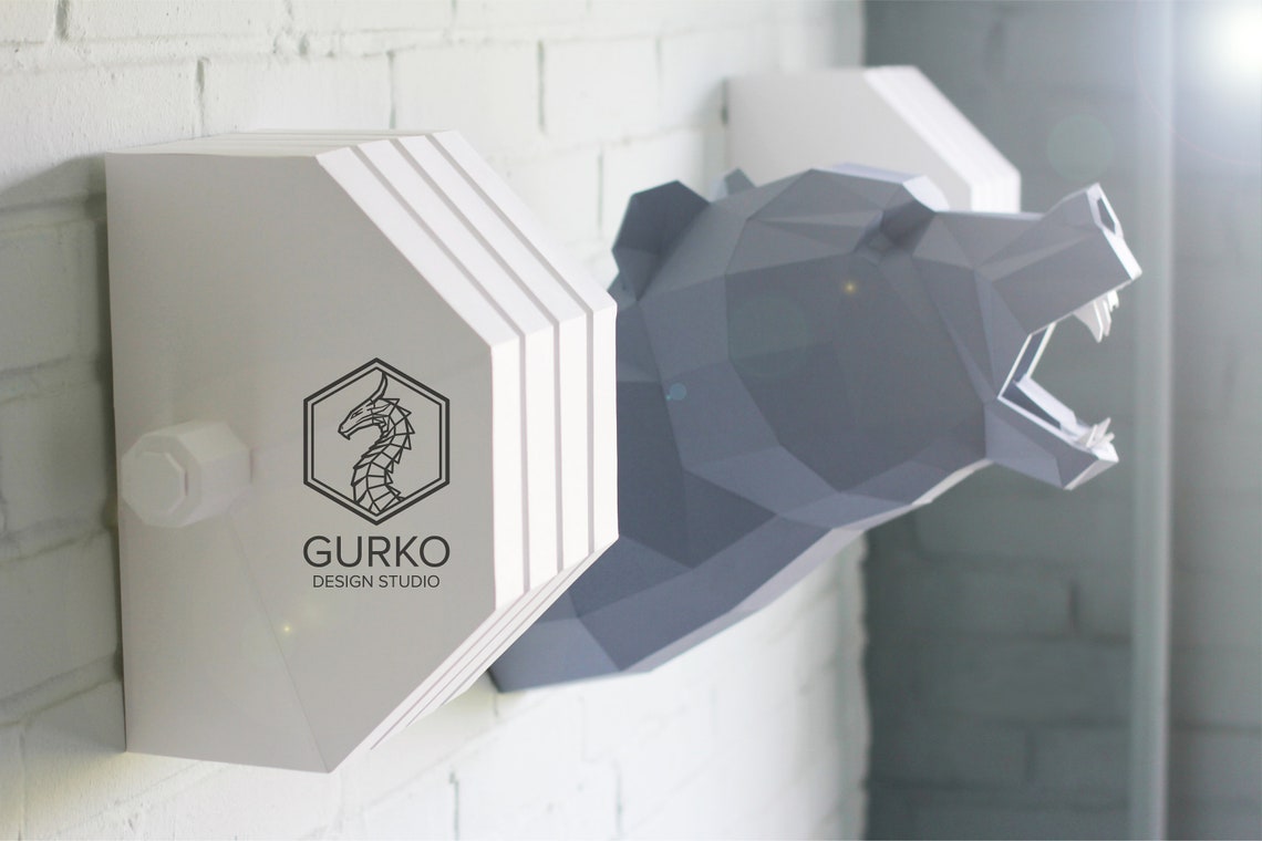 Strong Bear Papercraft, Digital Template, PDF Download, Gurko, Trophy ...