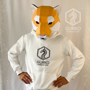Tiger Mask Papercraft, Cat, Digital Template, PDF Download, Gurko, 3D ...