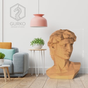 Bust of David (1200 Mm) Papercraft, Digital Template, PDF Download ...