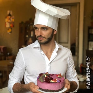 Chef's Hat Papercraft, Digital Template, PDF Download, Gurko, 3D Low ...