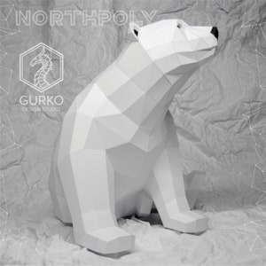 Polar Bear (1 M) and Baby Polar Bear Papercraft, Digital Template, PDF ...