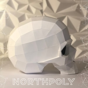 Skull Papercraft, Digital Template, PDF Download, Gurko, 3D Low Poly ...