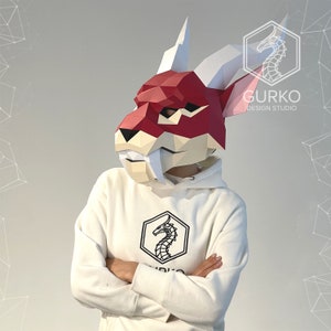 Chimera Mask Papercraft, Digital Template, PDF Download, Gurko, 3D Low ...