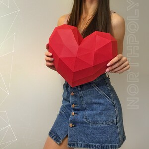 Corazón (medio) Papercraft, Plantilla digital, Descarga PDF, Gurko ...