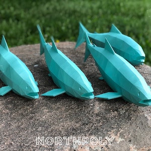 Salmon Papercraft, Fish, Digital Template, PDF Download, Gurko, 3D Low ...