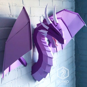 Papercraft Awesome Dragon With Wings, Digital Template, PDF Download ...