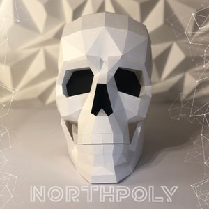 Skull Papercraft, Digital Template, PDF Download, Gurko, 3D Low Poly ...