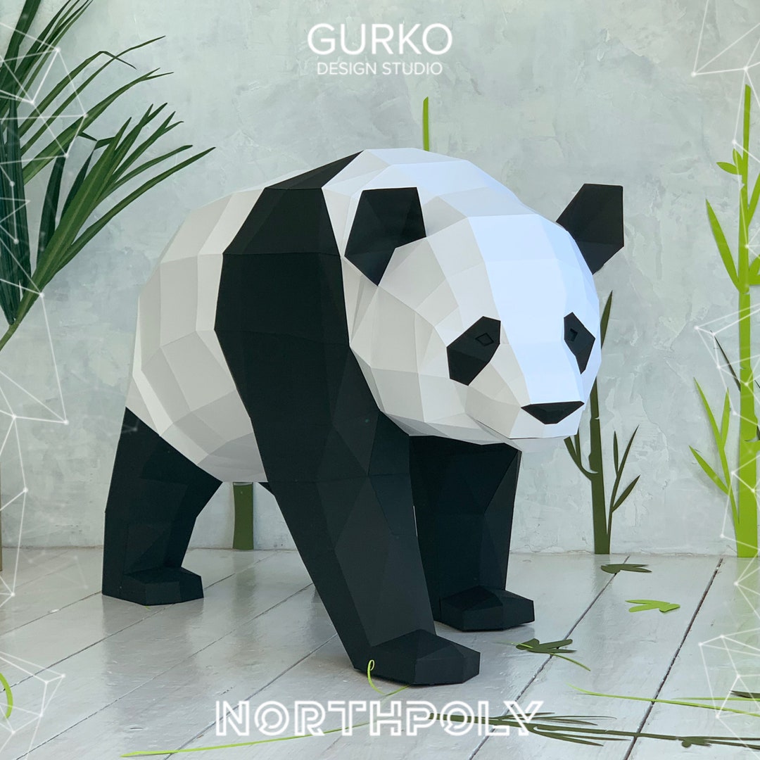 Walking Panda Papercraft, Bear, Digital Template, PDF Download, Gurko ...