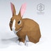 Rabbit Papercraft, Hare, Pdf, Gurko, Pepakura, Template, 3D Origami ...