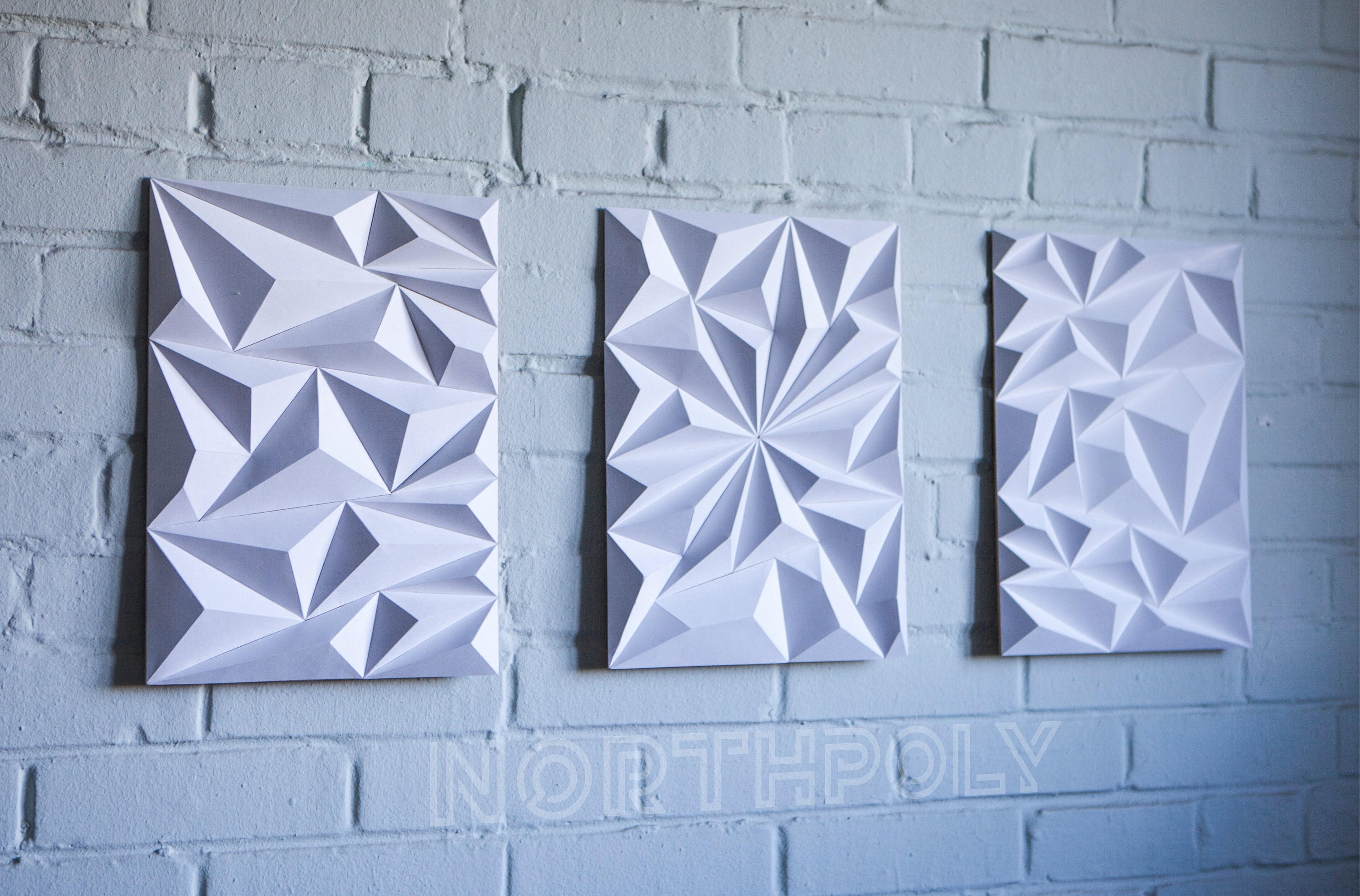 Geometric Pattern Triptych Papercraft, Digital Template, PDF Download ...