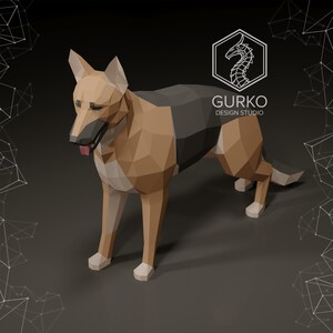 German Shepherd Papercraft, Dog, Digital Template, PDF Download, Gurko ...