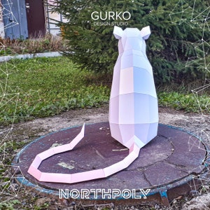 Papercraft Rat on Hind Legs, Mouse, Digital Template, PDF Download ...