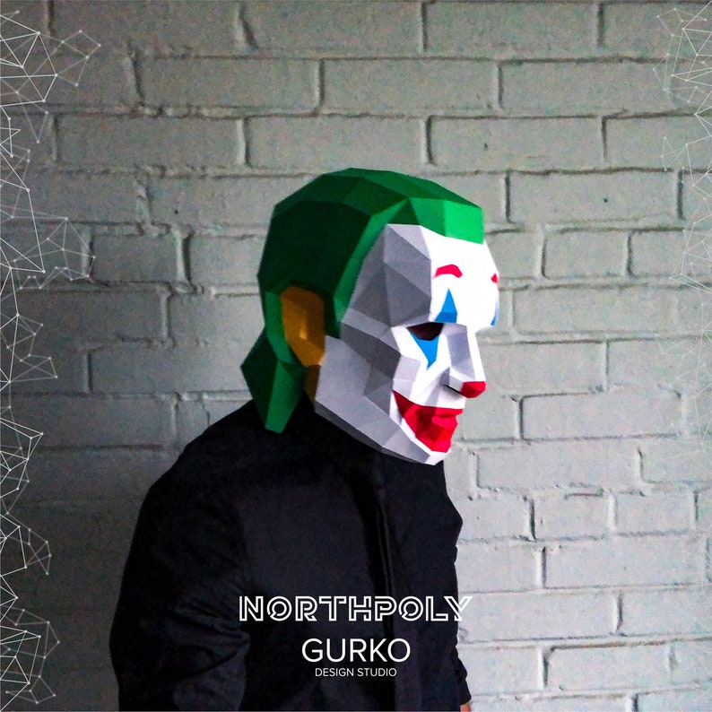 Clown Mask Papercraft, Halloween, Pdf, Gurko, Pepakura, Template, 3D ...