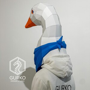 Goose Mask Papercraft, Bird, Digital Template, PDF Download, Gurko, 3D ...