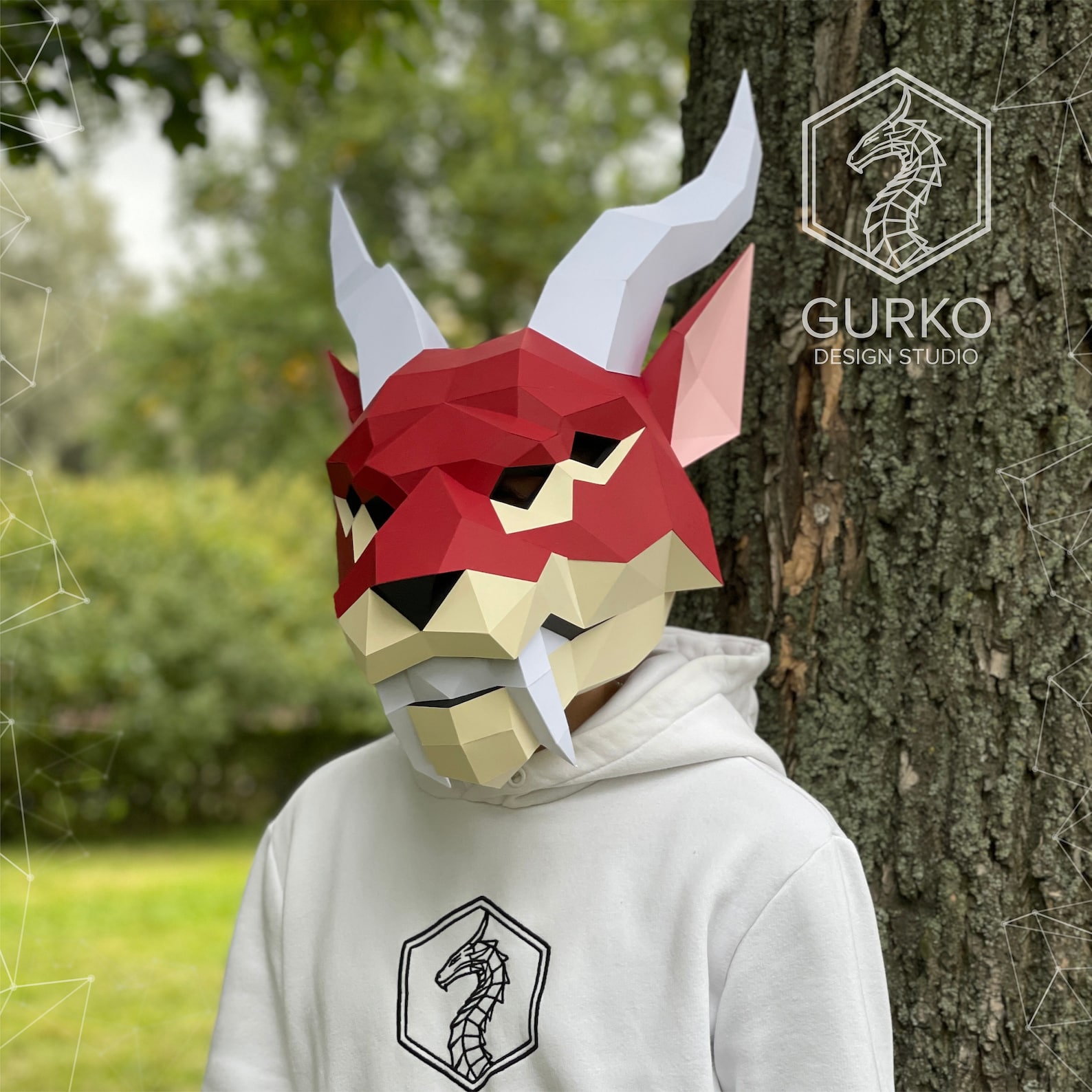 Chimera Mask Papercraft, Digital Template, PDF Download, Gurko, 3D Low ...