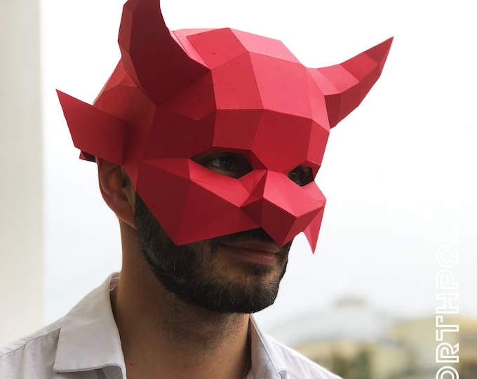 Mascara de diablo completa - Papercraft - Etsy México