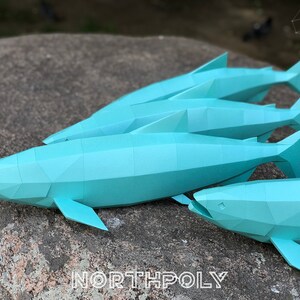 Salmon Papercraft, Fish, Digital Template, PDF Download, Gurko, 3D Low ...