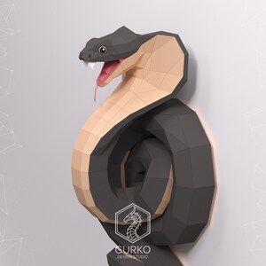 Papercraft Cobra on the Wall, Snake, Digital Template, PDF Download ...