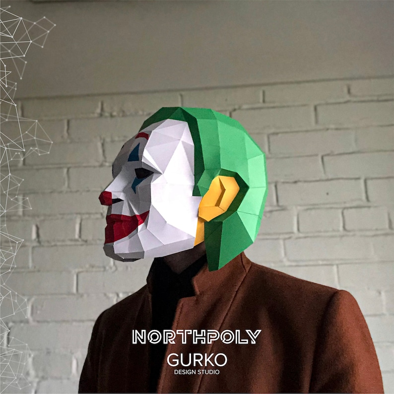 Clown Mask Papercraft, Halloween, Pdf, Gurko, Pepakura, Template, 3D ...