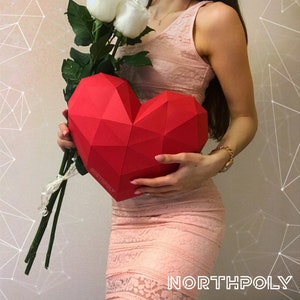 Corazón (medio) Papercraft, Plantilla digital, Descarga PDF, Gurko ...