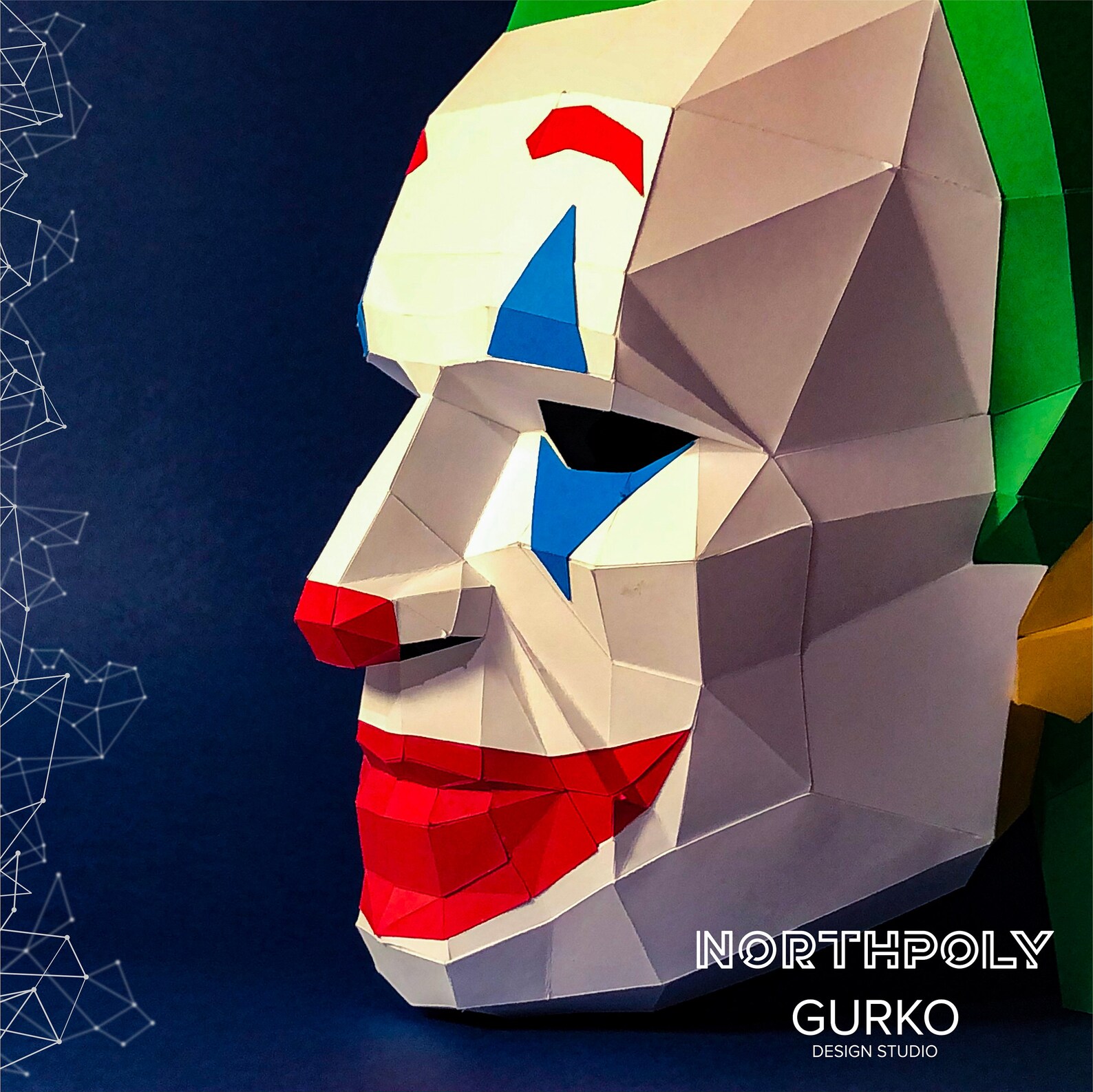 Clown Mask Papercraft, Halloween, Pdf, Gurko, Pepakura, Template, 3D ...